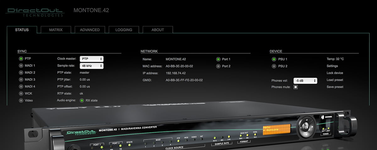 New GUI with enhanced functions - DirectOut